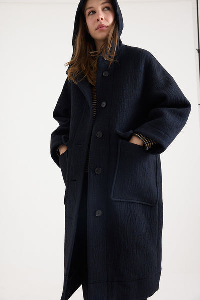 Toast - Wool Hooded Coat - Dark Navy – Scarlet Jones